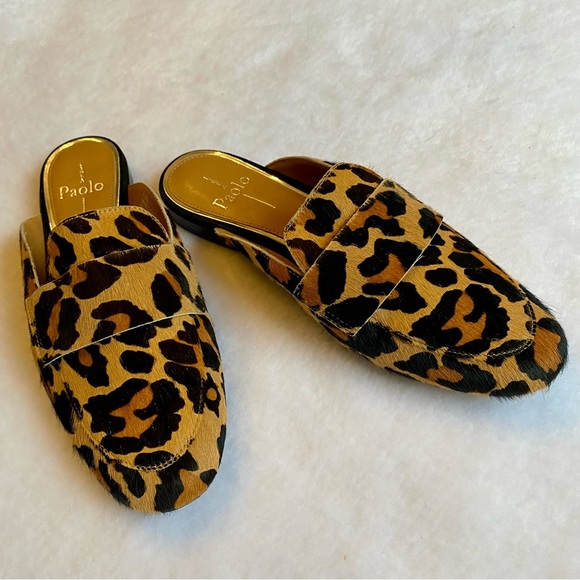 Paolo | Shoes | Linea Paola Slip On Muleblack Leopard Animal Print ...